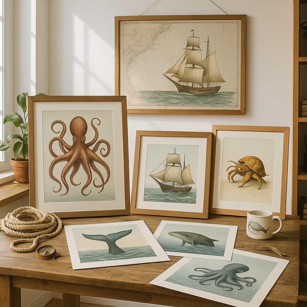 Nautical & Sea Creature Art Prints | Kraken, Whale, Serpent Collections ...